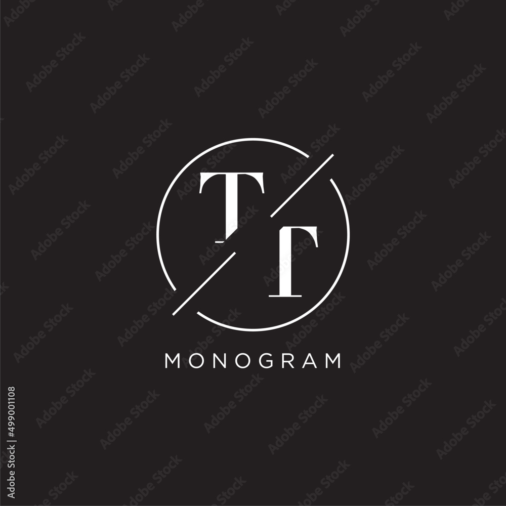 Letter TT logo with simple circle line. Creative look monogram logo ...