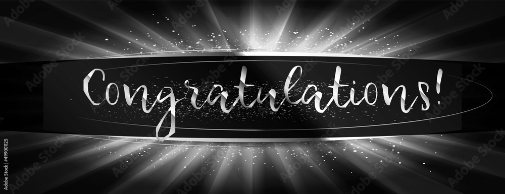 Congratulations banner with glitter Stock Vector | Adobe Stock