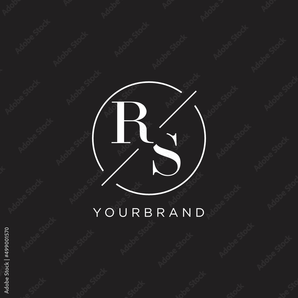 Letter RS logo with simple circle line. Creative look monogram logo ...
