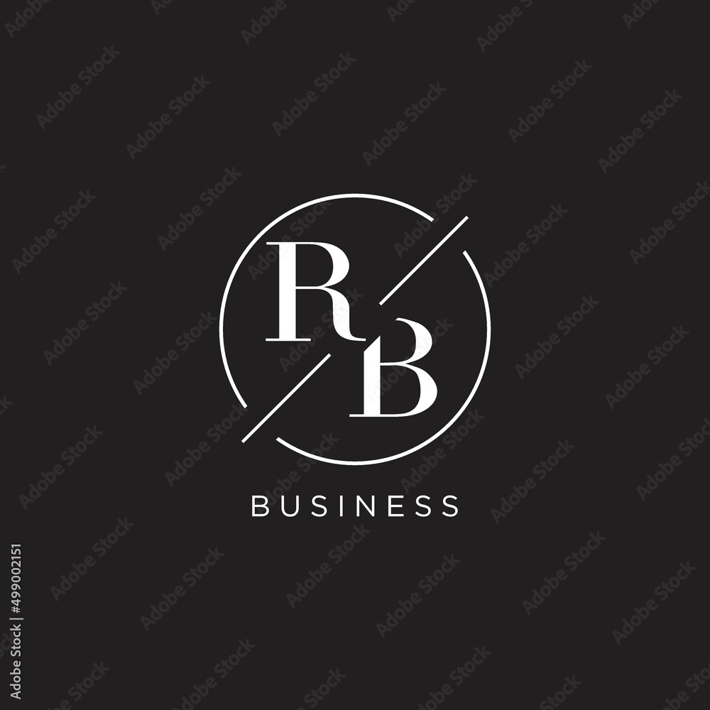 Letter RB logo with simple circle line. Creative look monogram logo ...