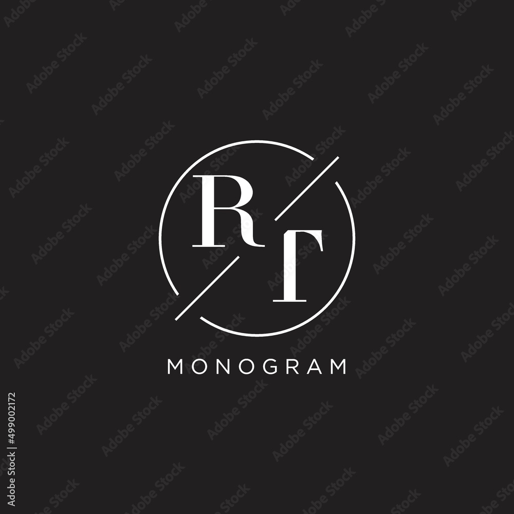 Letter RT logo with simple circle line. Creative look monogram logo ...