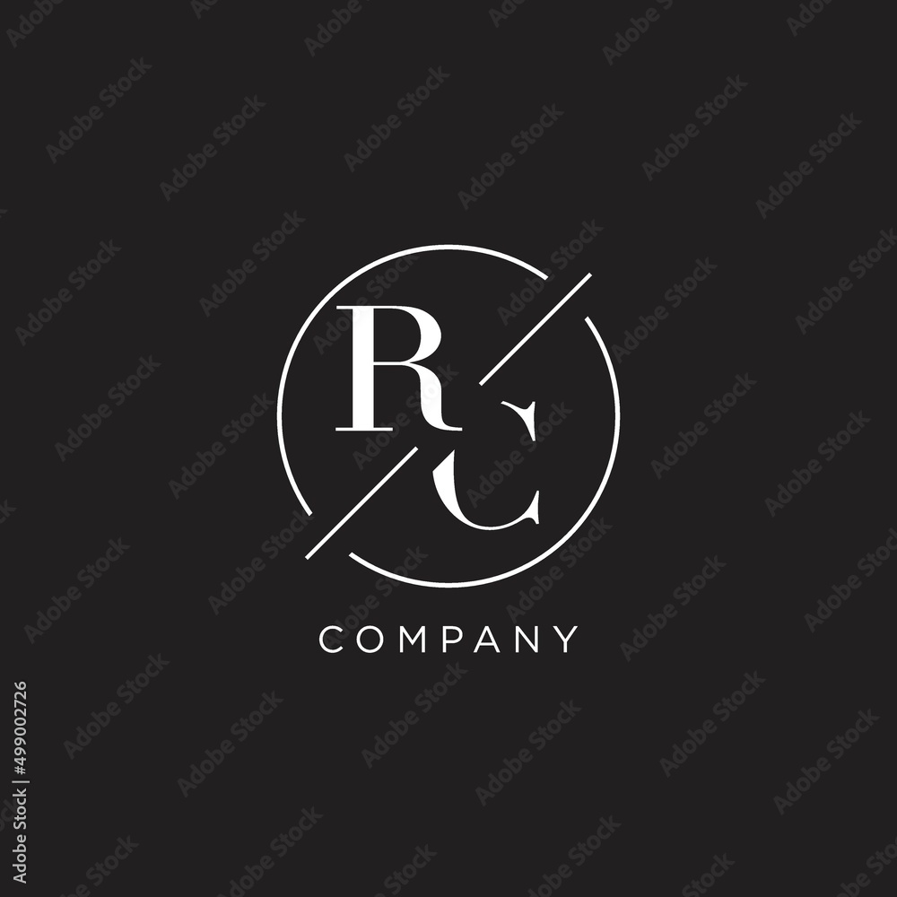 Letter RC logo with simple circle line. Creative look monogram logo ...