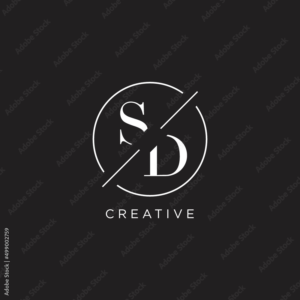 Letter SD logo with simple circle line. Creative look monogram logo ...