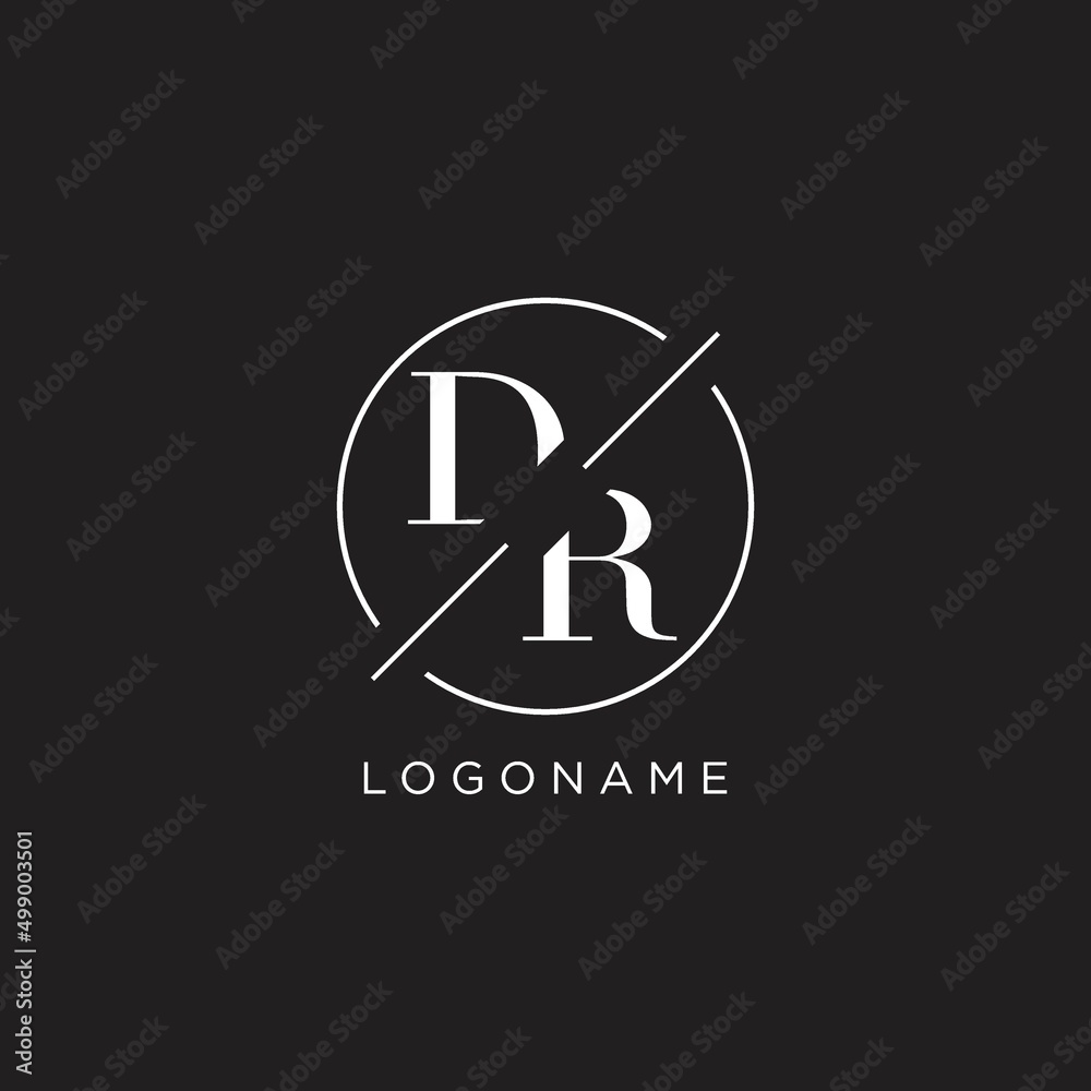 Letter DR logo with simple circle line. Creative look monogram logo ...