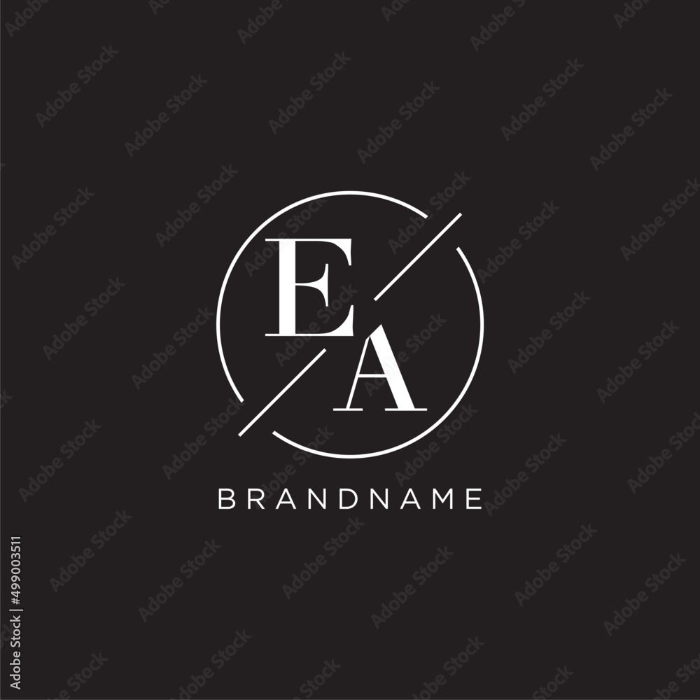 Letter EA logo with simple circle line. Creative look monogram logo ...