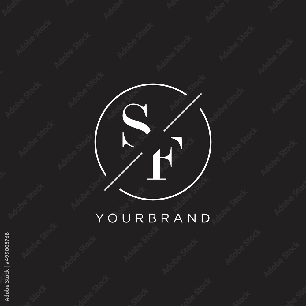 Letter SF logo with simple circle line. Creative look monogram logo ...