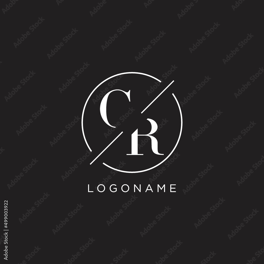 Letter CR logo with simple circle line. Creative look monogram logo ...