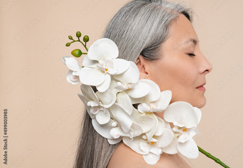 Skin and hair care. Anti-age anti-wrinkle beauty products cosmetics ...