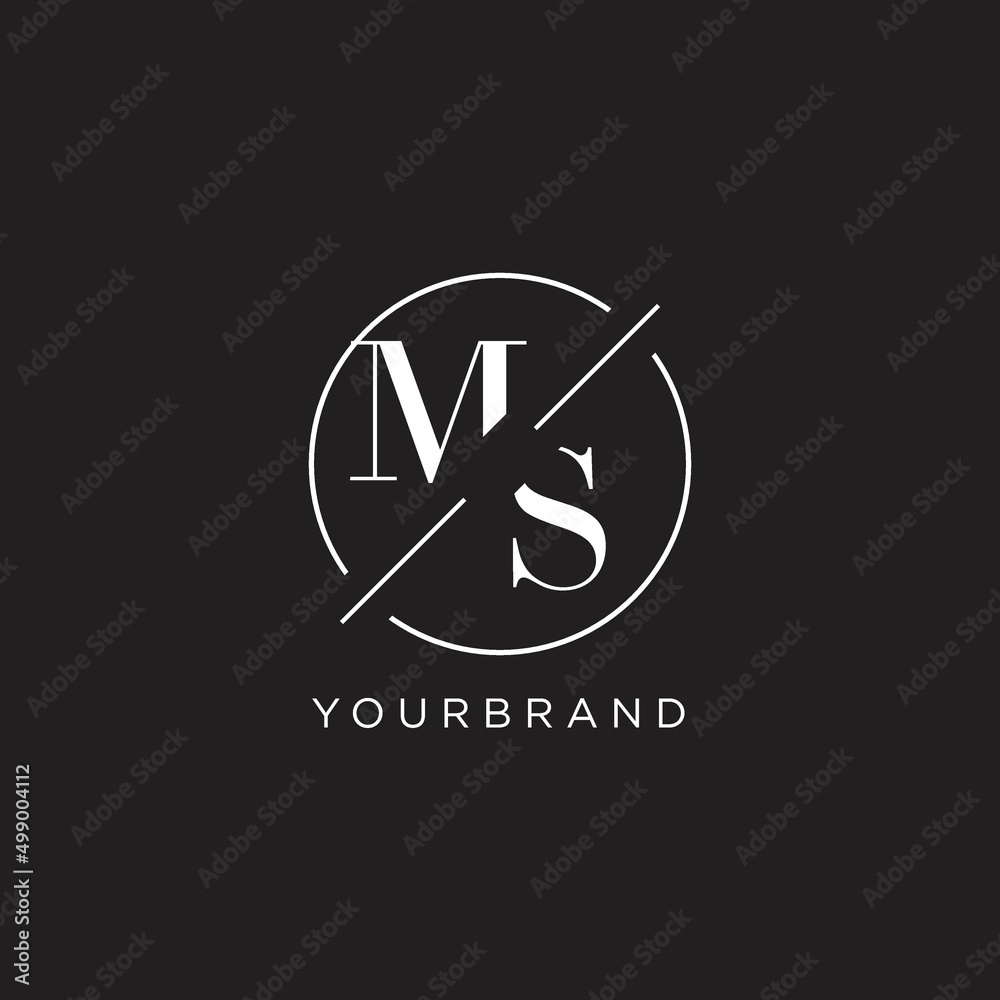 Letter MS logo with simple circle line. Creative look monogram logo ...
