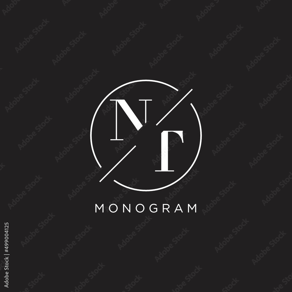 Letter NT logo with simple circle line. Creative look monogram logo ...