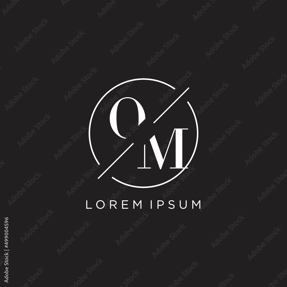 Letter OM logo with simple circle line. Creative look monogram logo ...