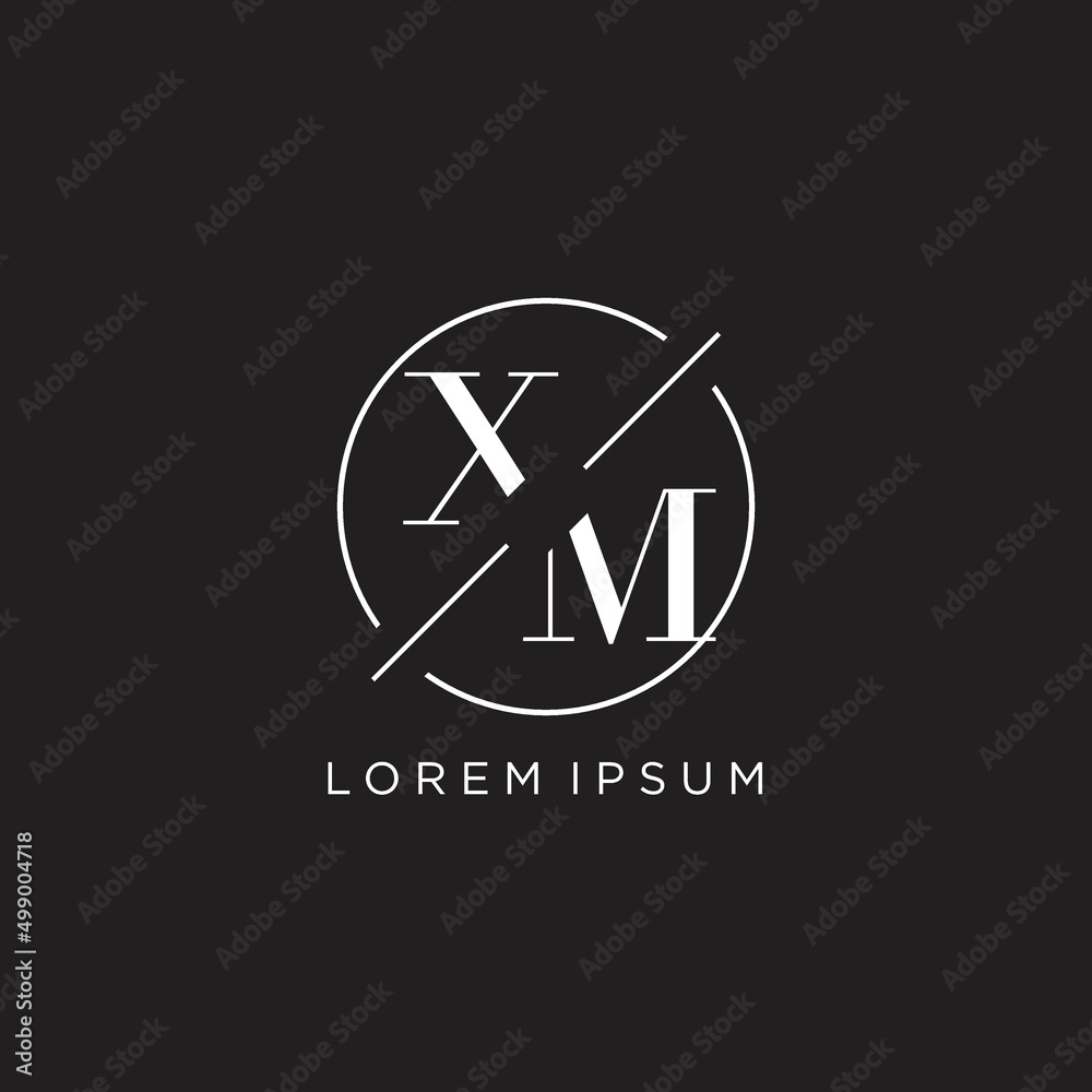 Letter XM logo with simple circle line. Creative look monogram logo ...