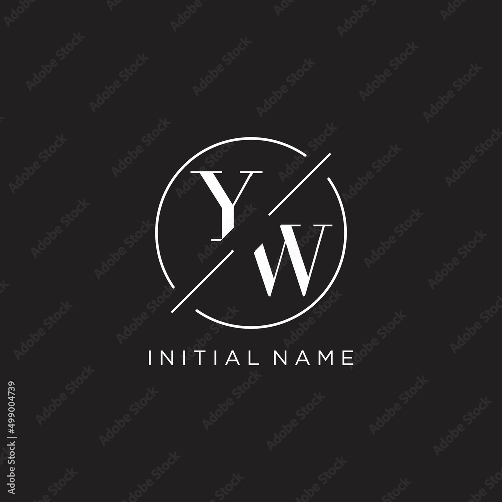 Letter YW logo with simple circle line. Creative look monogram logo ...