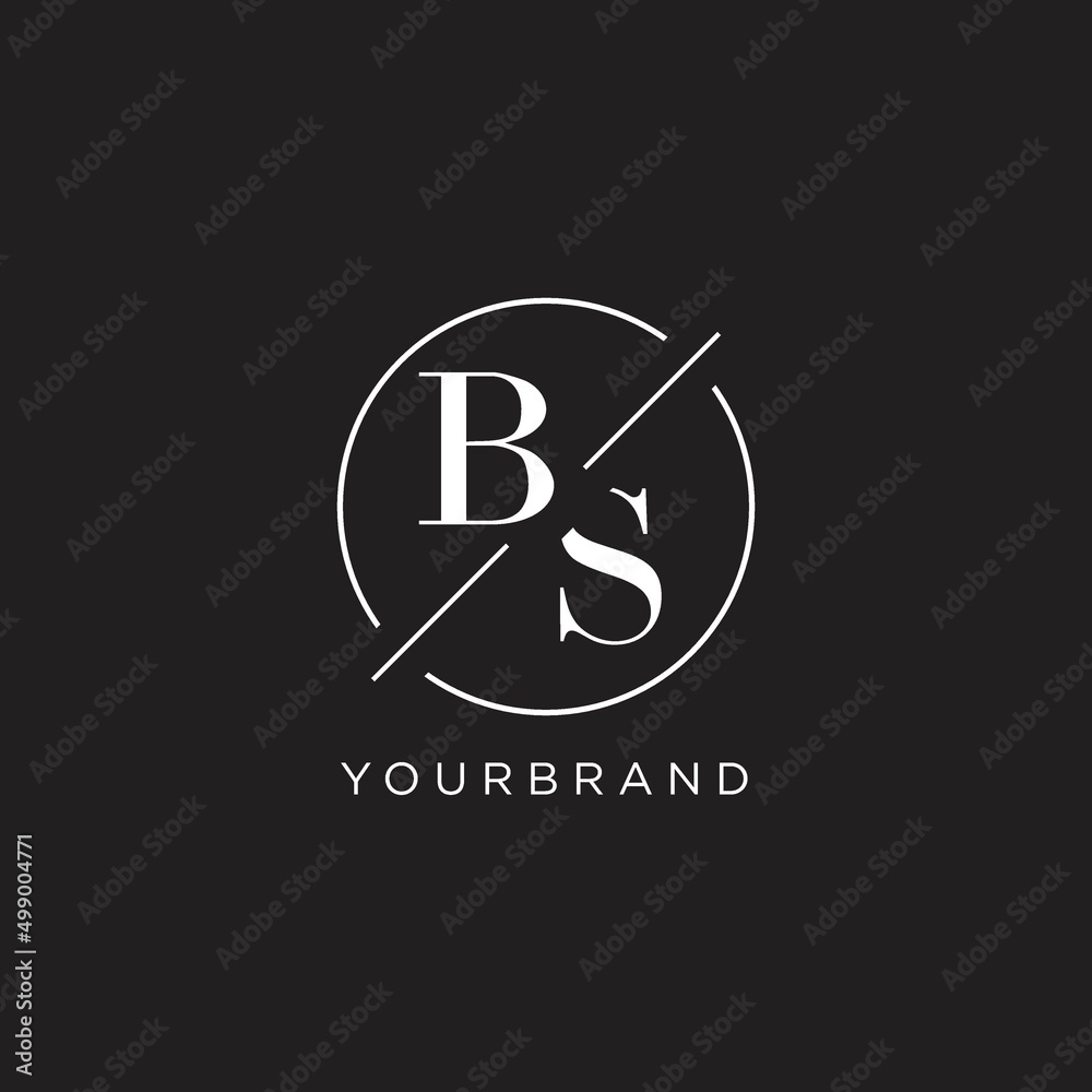 Letter BS logo with simple circle line. Creative look monogram logo ...