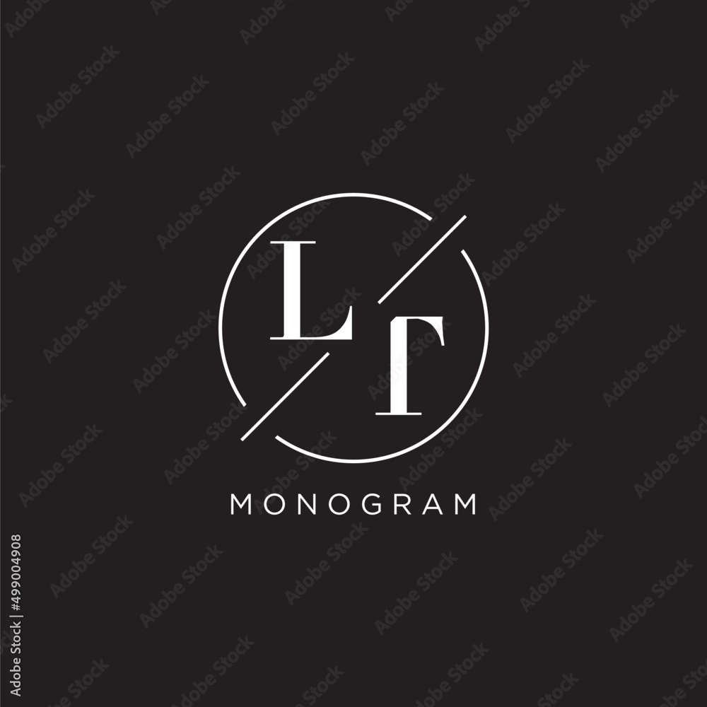 Letter LT logo with simple circle line. Creative look monogram logo ...
