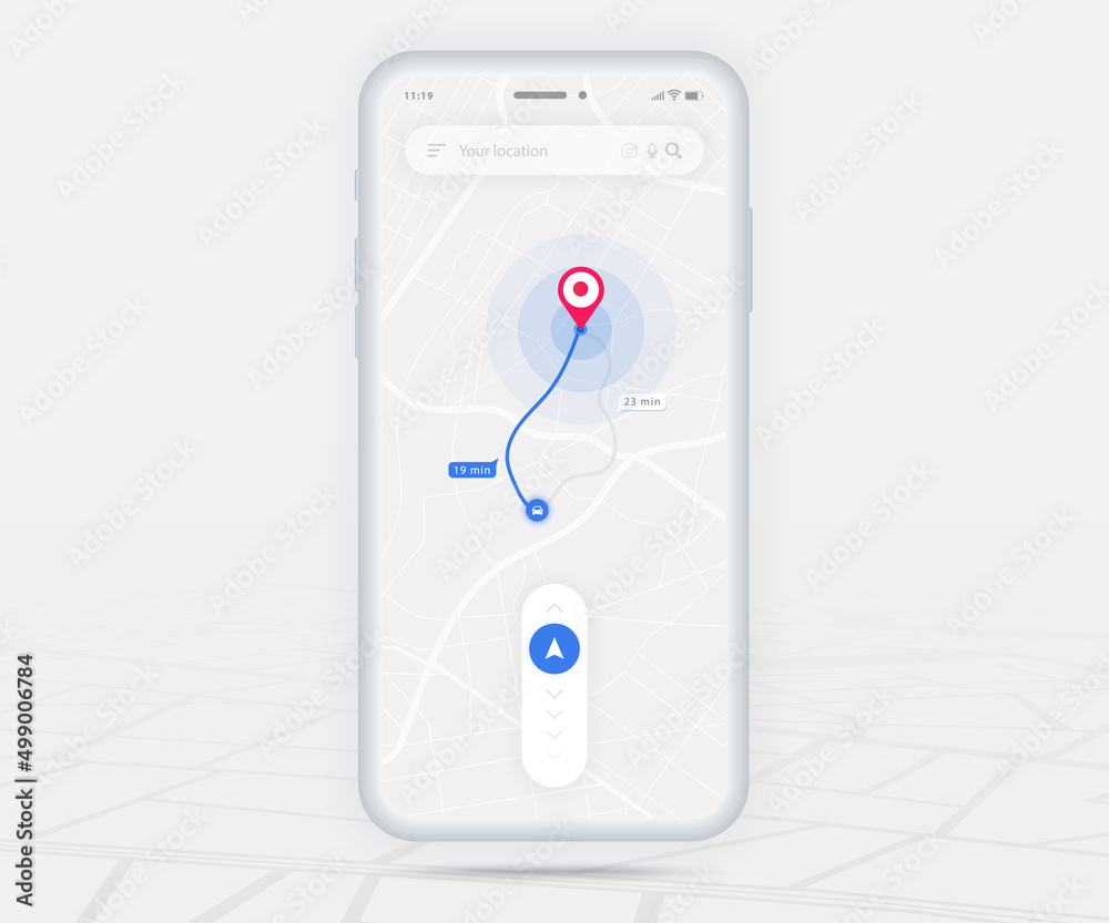 Map GPS navigation app ux ui concept, Mobile map application ...