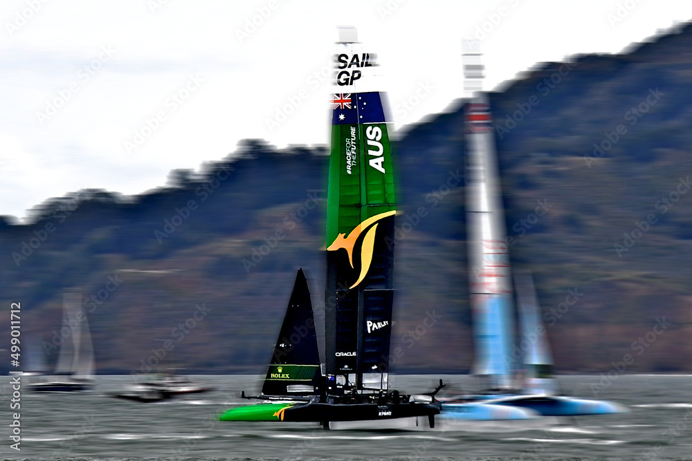Team GB avoids team Australia, San Francisco Bay 2022. SAIL GP is a ...