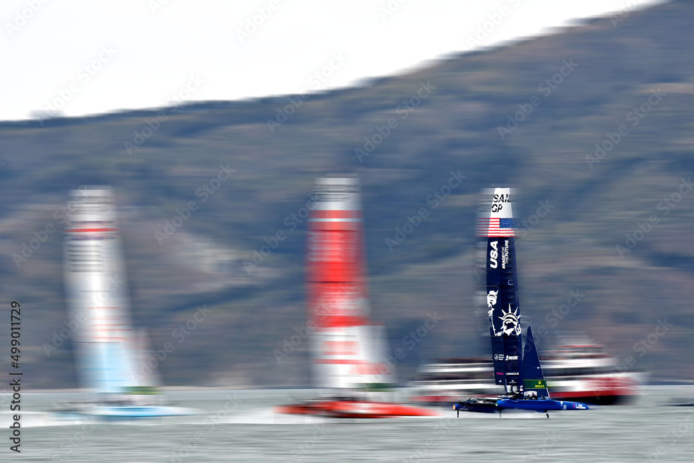 Blurring background gives “speed effect”. SAIL GP is a global ...
