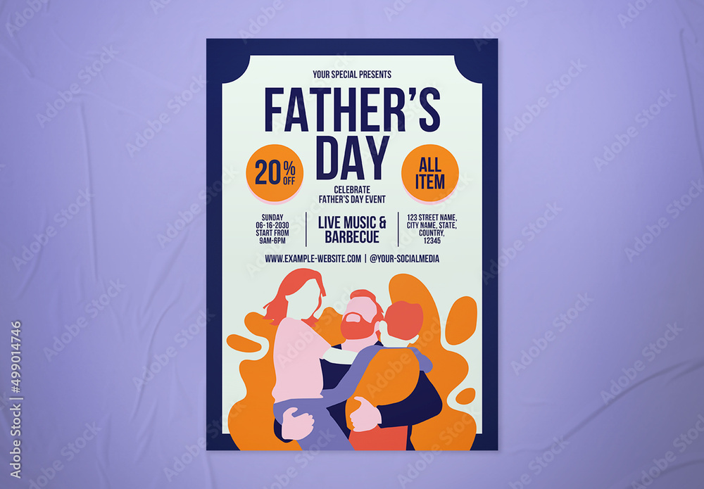 Modelo de Fathers Day Flyer do Stock | Adobe Stock