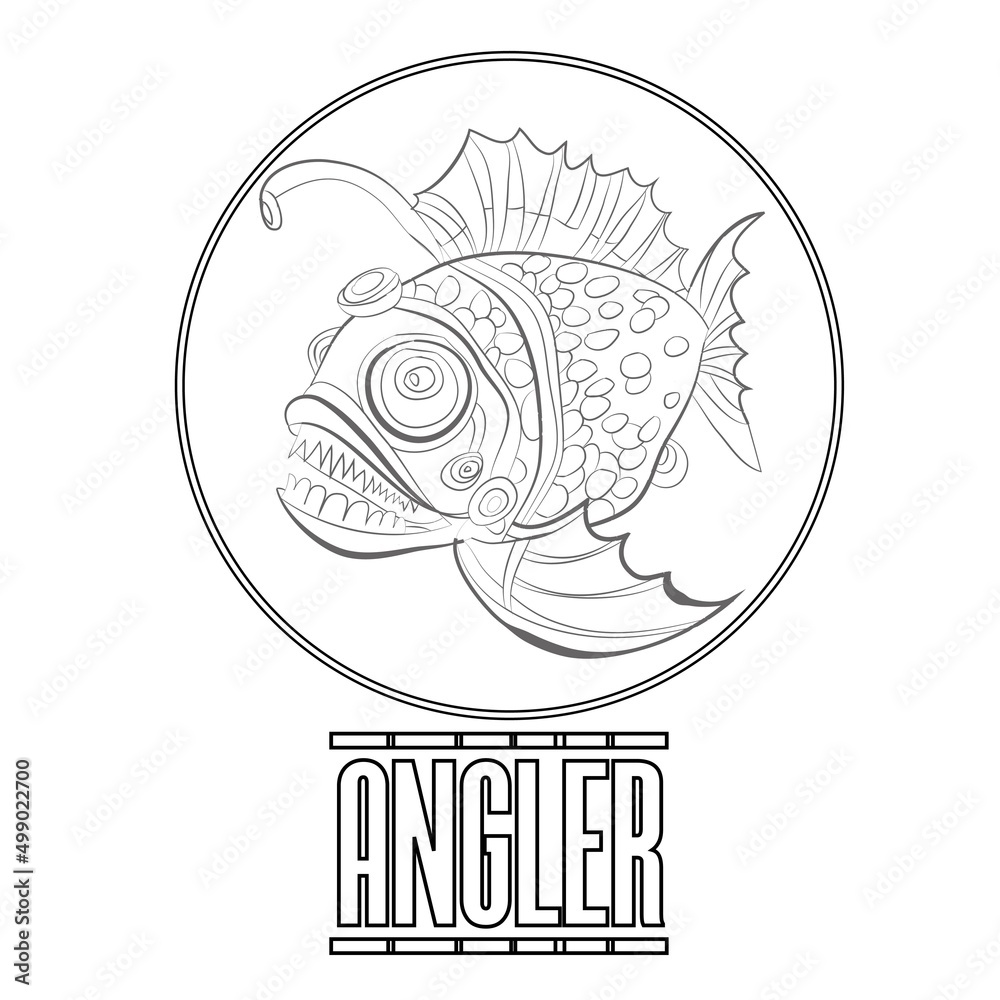 Angler Fish Logo Sign and Symbol Vector Illustration Stock Vector ...