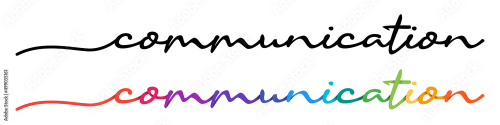 Communication Handwriting Black & Colorful Lettering Calligraphy Banner ...