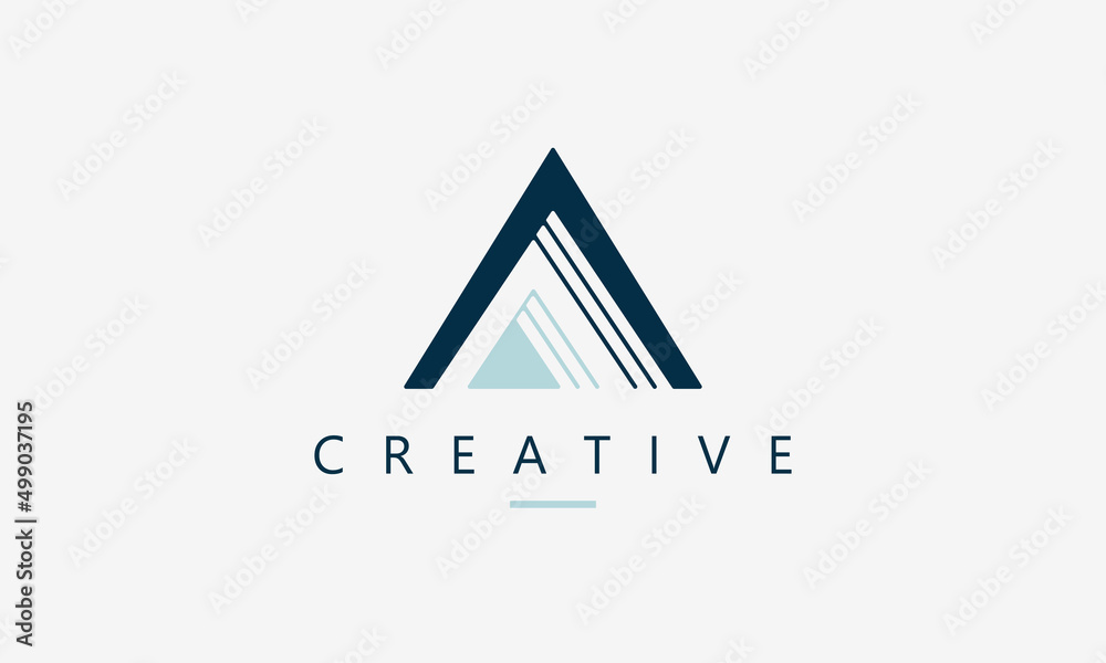 Simple triangle logo design template for business identity. Stock ...