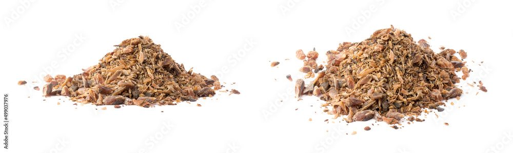 pile of maldive fish chips or flakes, dried and cured fish pieces, used ...