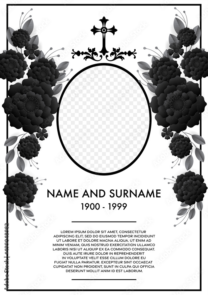 Memorial & Funeral Card Stock Vector | Adobe Stock