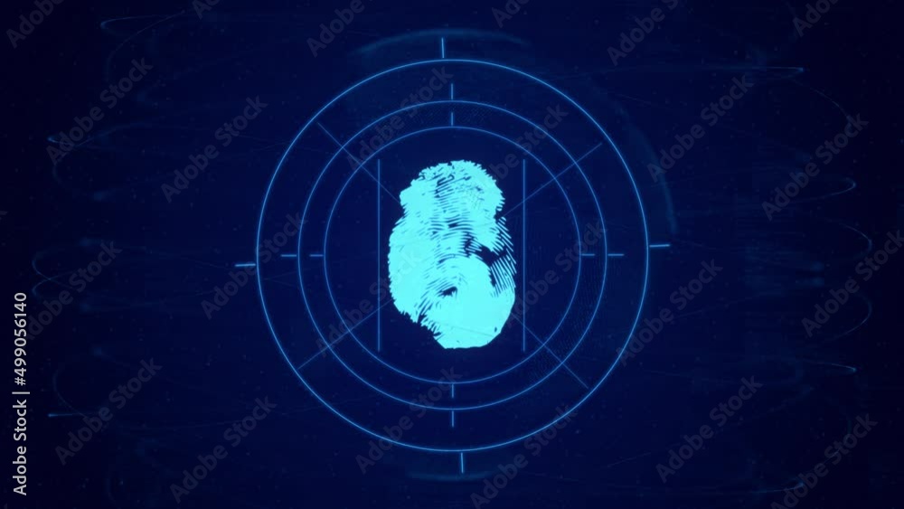 Fingerprint identity password scan Loop background. scanning ...