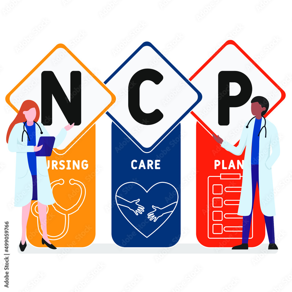 NCP Nursing Care Plan acronym. medical concept background. vector ...