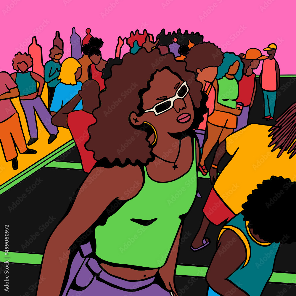 Person at party on the street (Baile Funk) Stock Vector | Adobe Stock