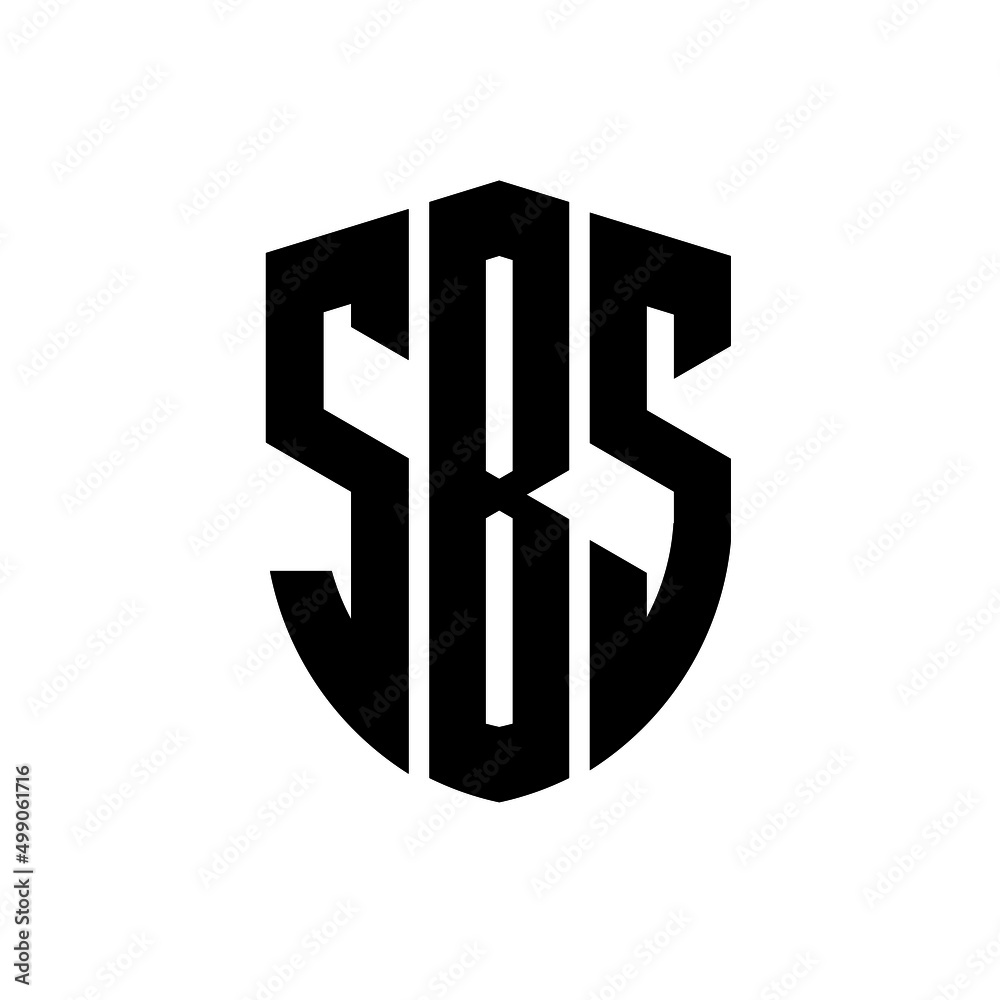 SBS letter logo design. SBS modern letter logo with black background ...
