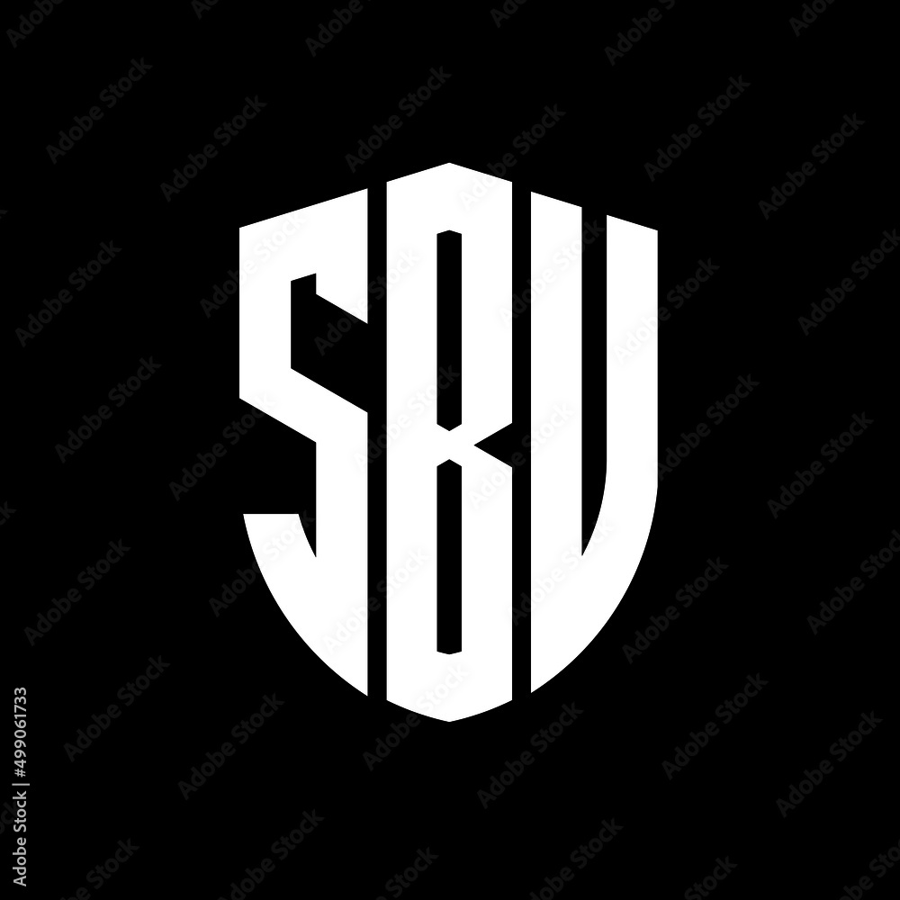 SBV letter logo design. SBV modern letter logo with black background ...