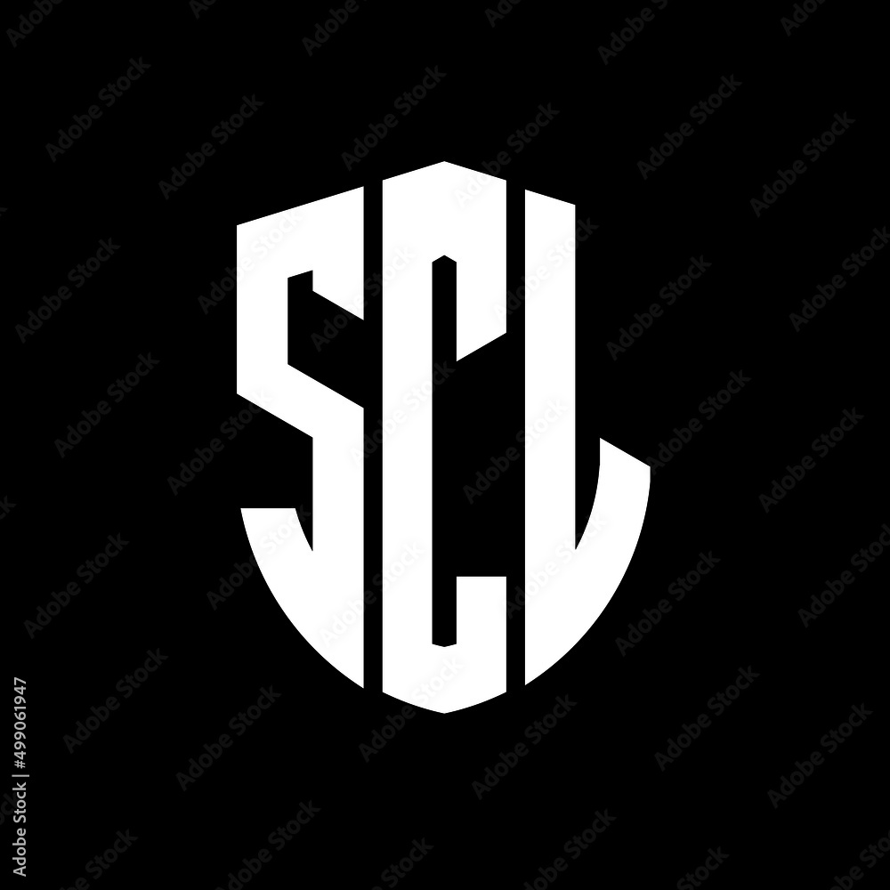 SCL letter logo design. SCL modern letter logo with black background ...