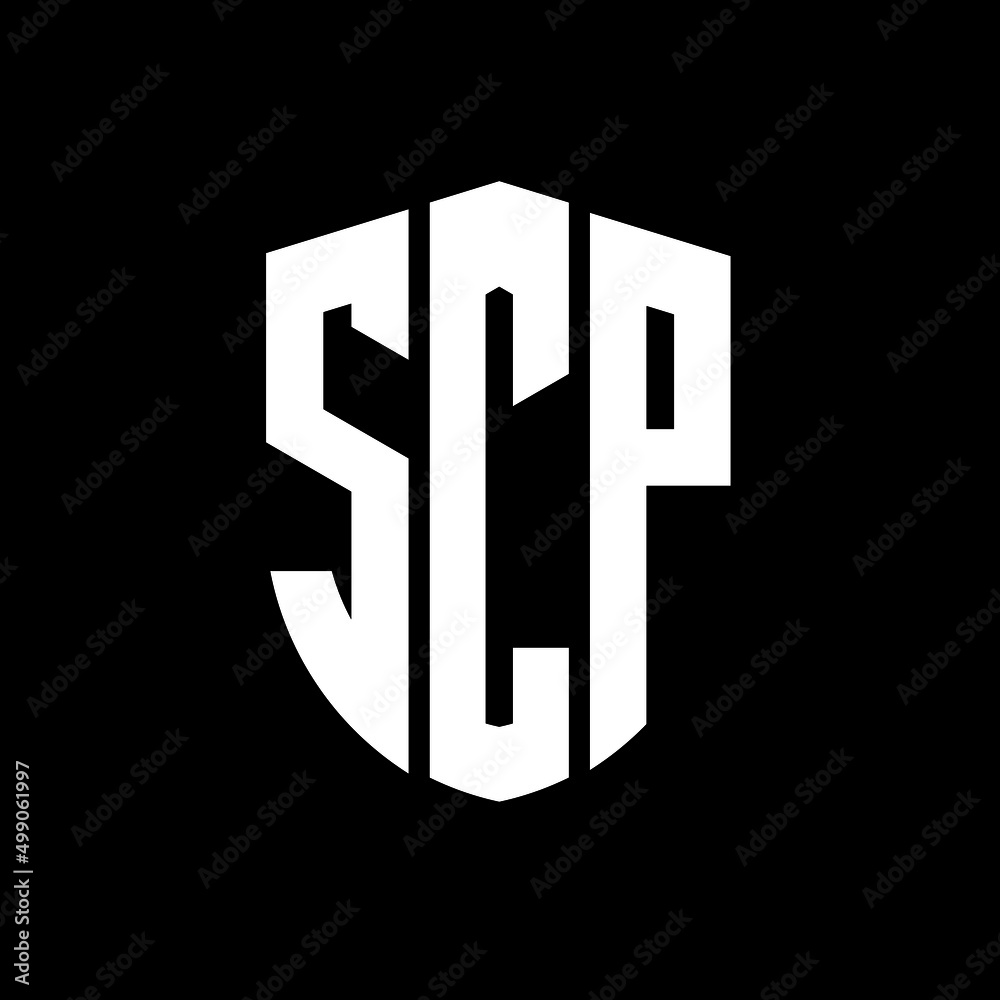 SCP letter logo design. SCP modern letter logo with black background ...