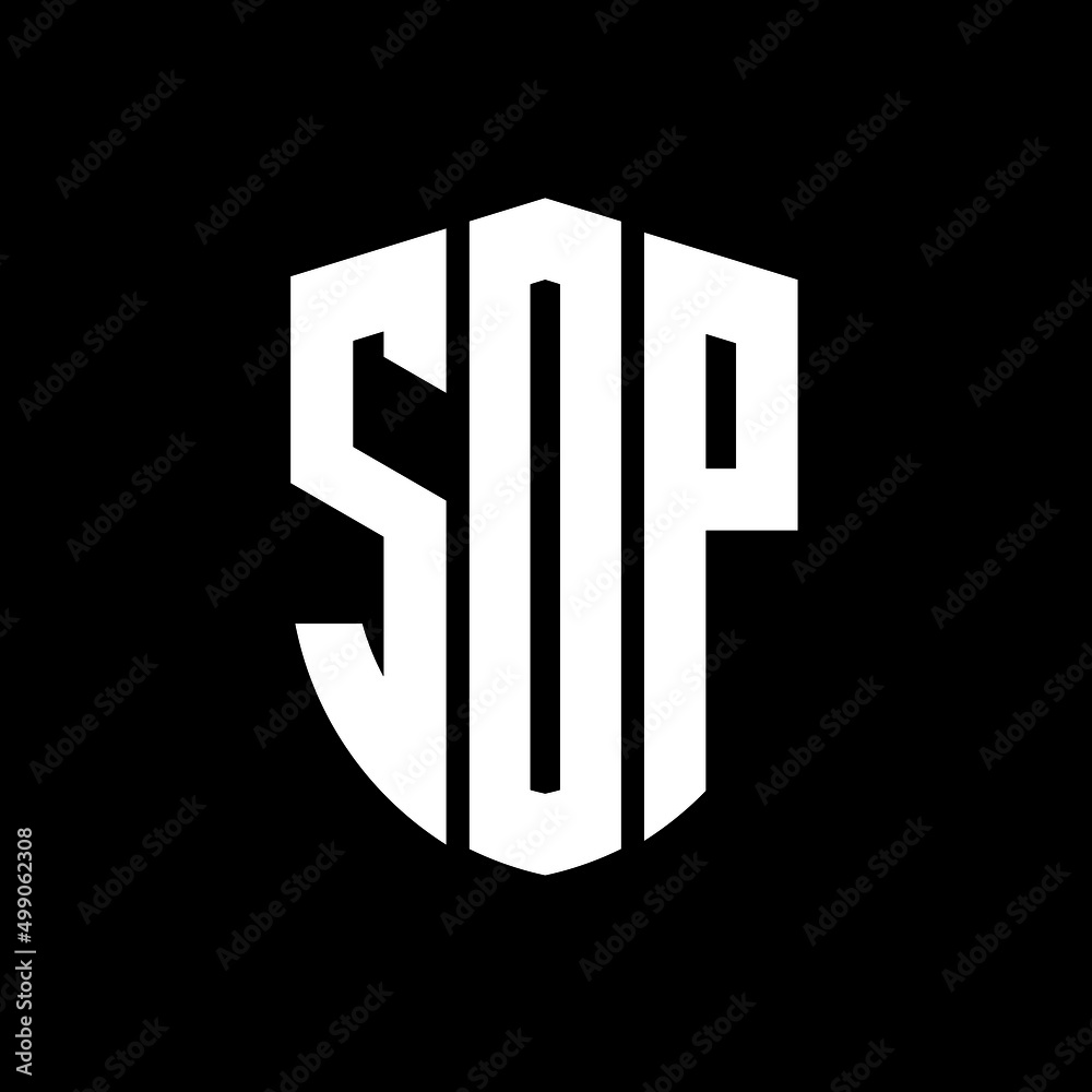 SDP letter logo design. SDP modern letter logo with black background ...