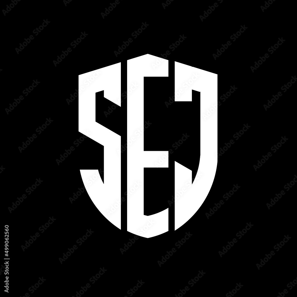 SEJ letter logo design. SEJ modern letter logo with black background ...