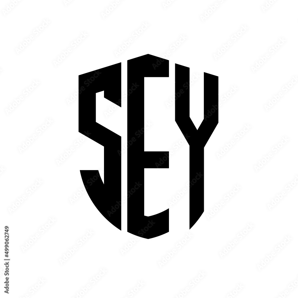 SEY letter logo design. SEY modern letter logo with black background ...