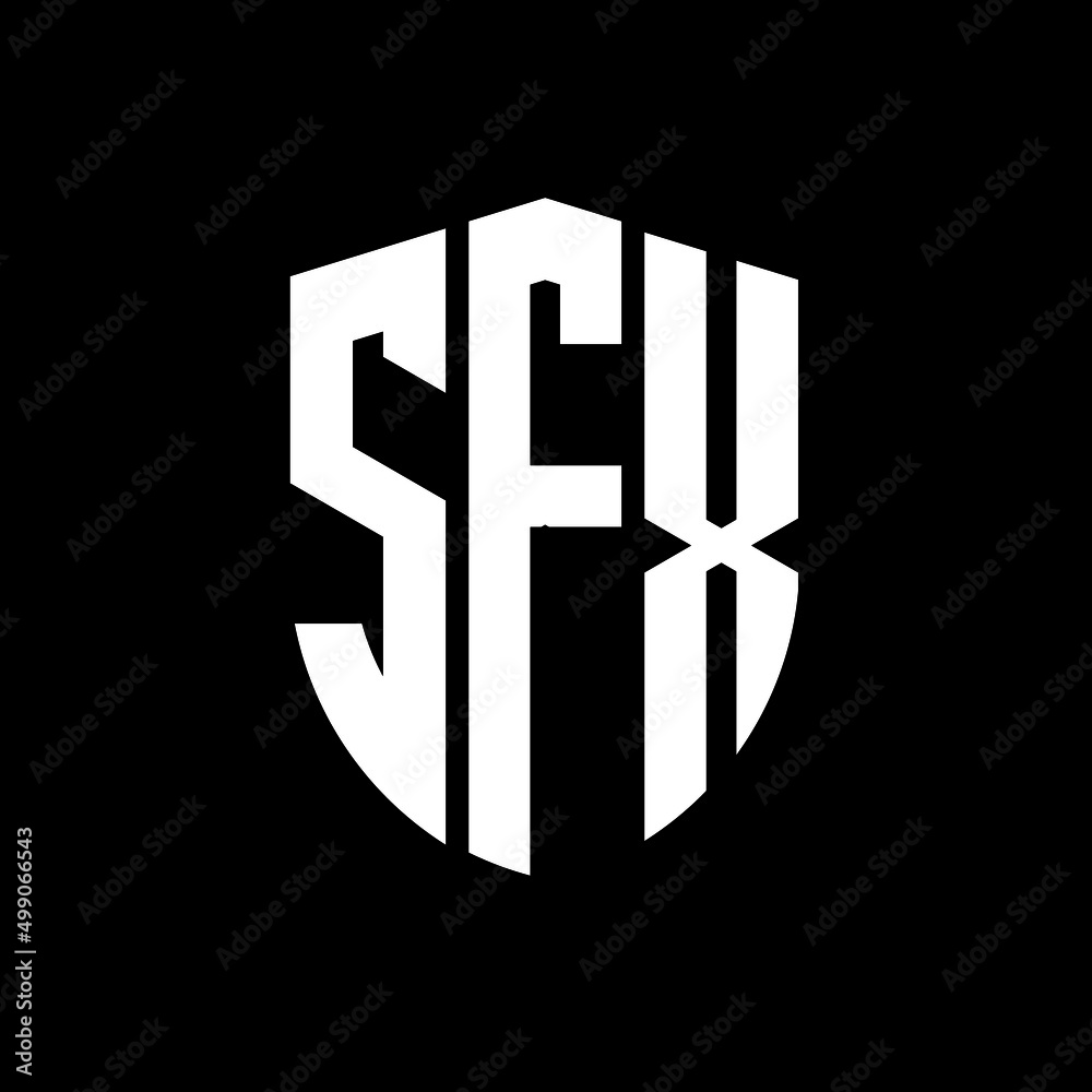 SFX letter logo design. SFX modern letter logo with black background ...