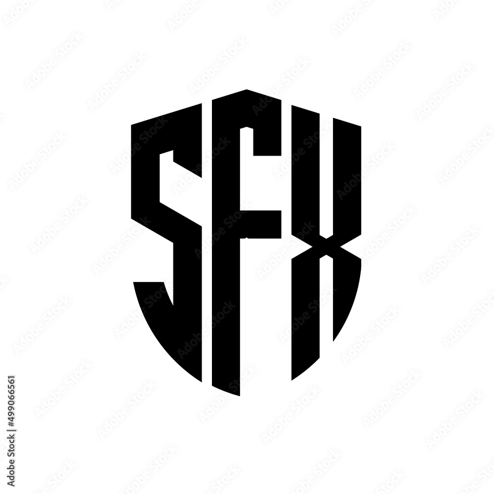 SFX letter logo design. SFX modern letter logo with black background ...