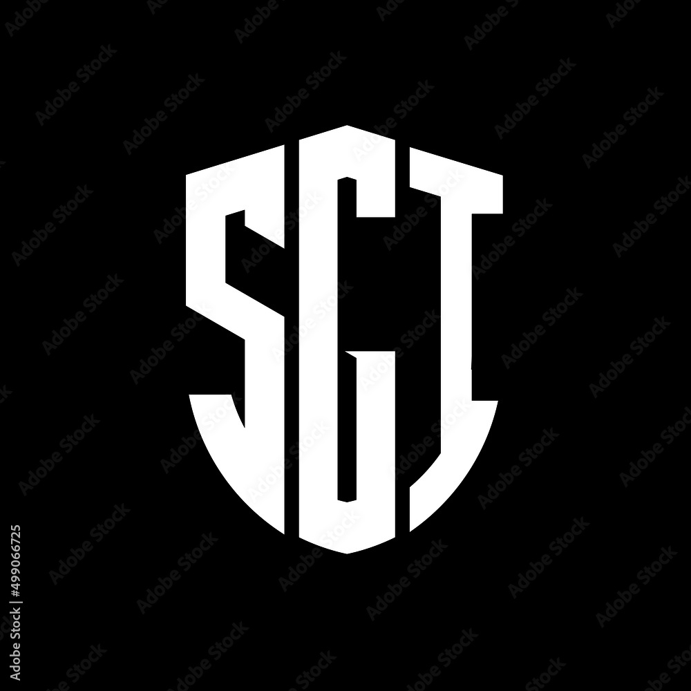 SGI letter logo design. SGI modern letter logo with black background ...