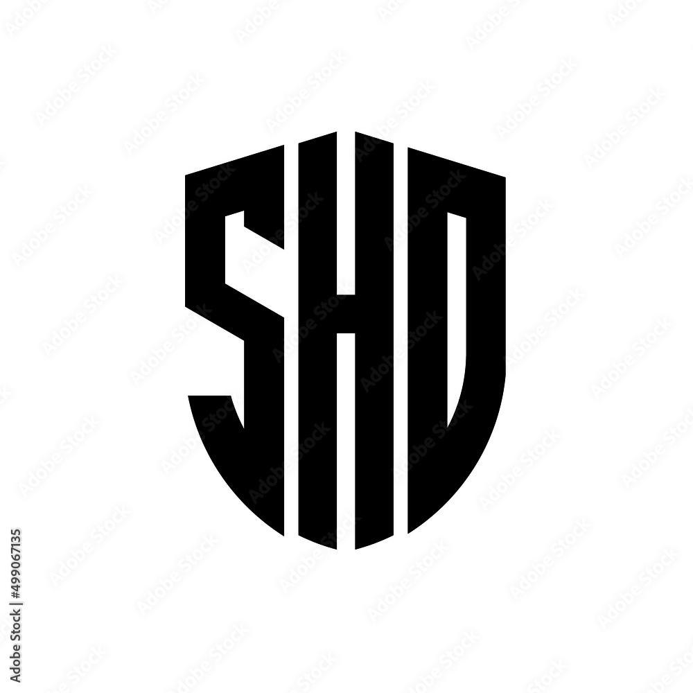 SHD letter logo design. SHD modern letter logo with black background ...