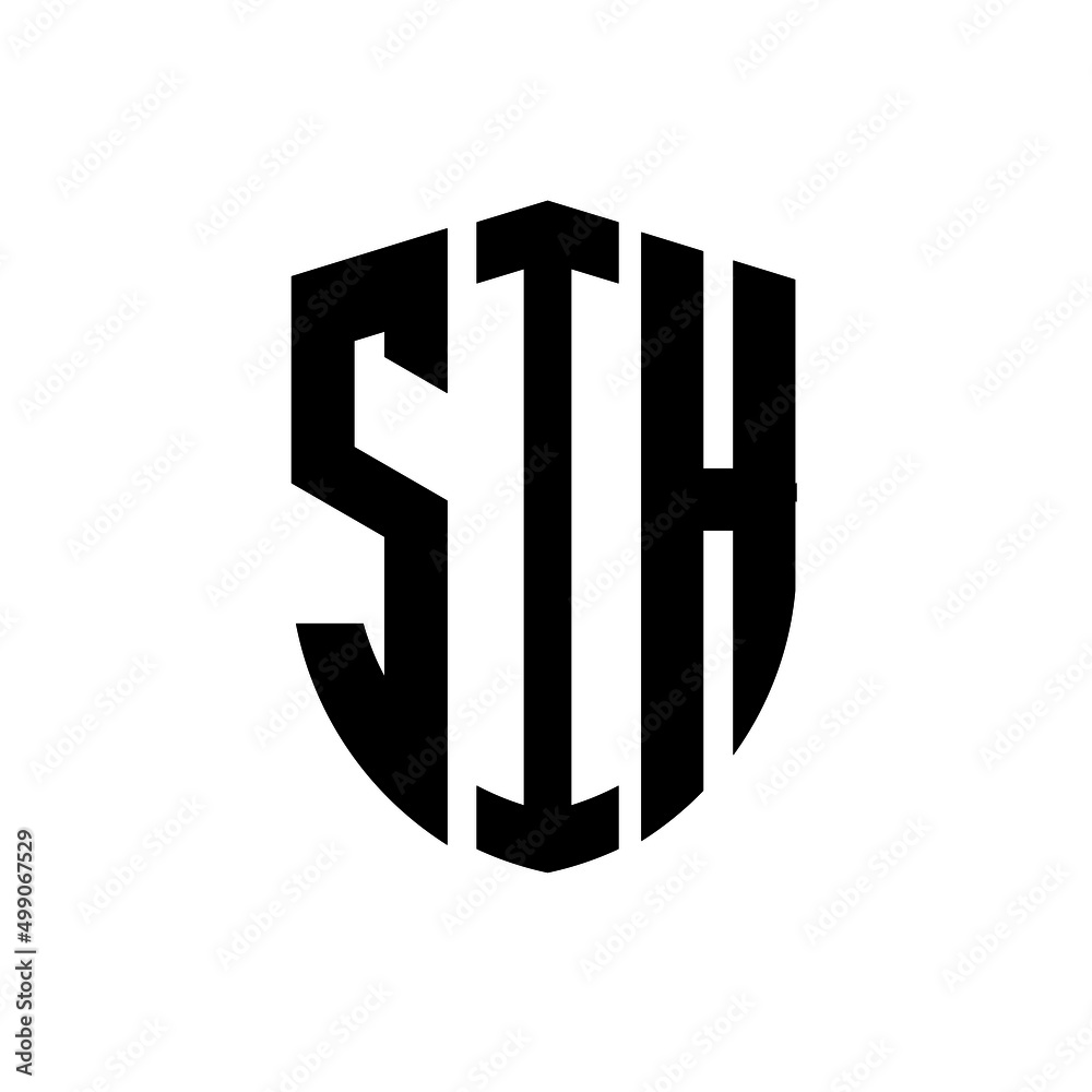 SIH letter logo design. SIH modern letter logo with black background ...