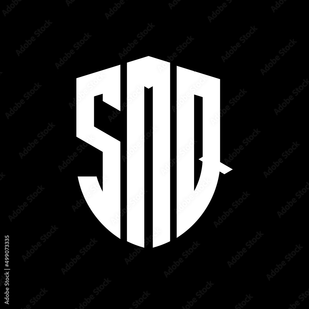 SMQ letter logo design. SMQ modern letter logo with black background ...