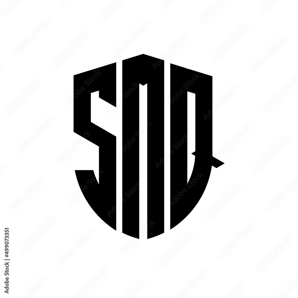 SMQ letter logo design. SMQ modern letter logo with black background ...