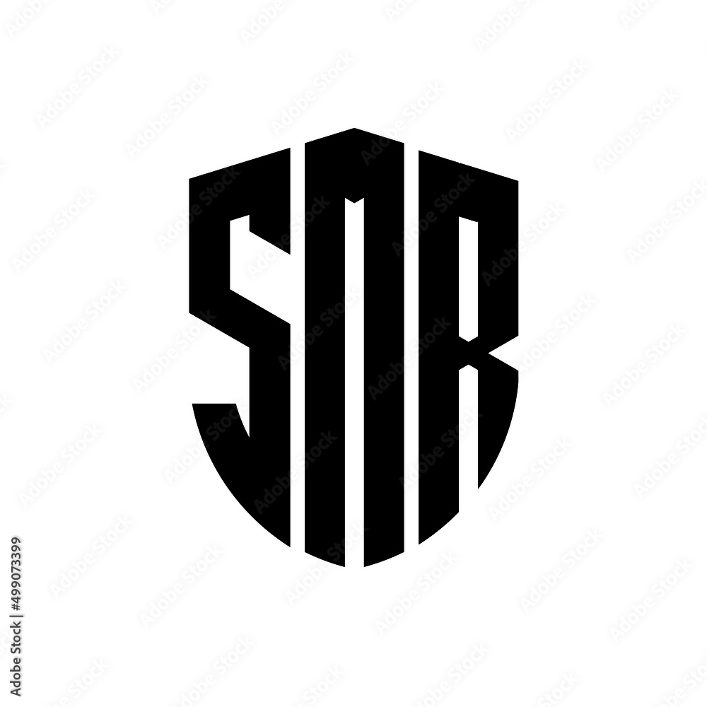 SMR letter logo design. SMR modern letter logo with black background ...