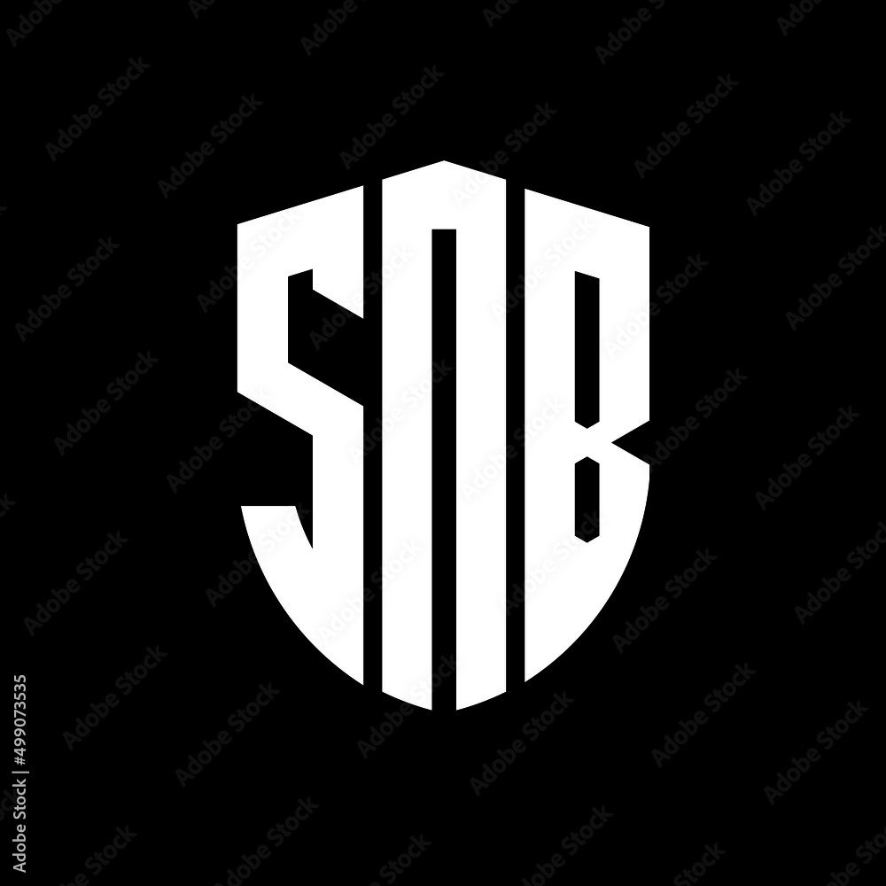 SNB letter logo design. SNB modern letter logo with black background ...