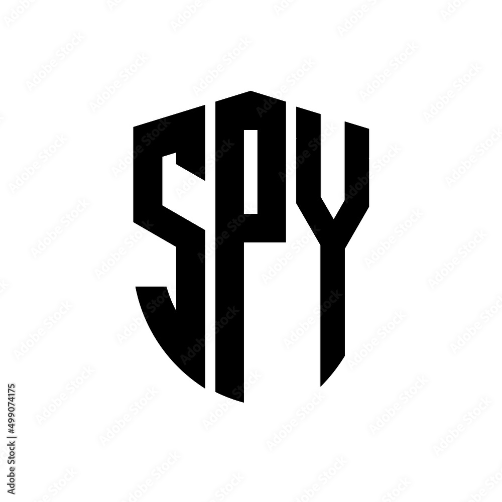 SPY letter logo design. SPY modern letter logo with black background ...