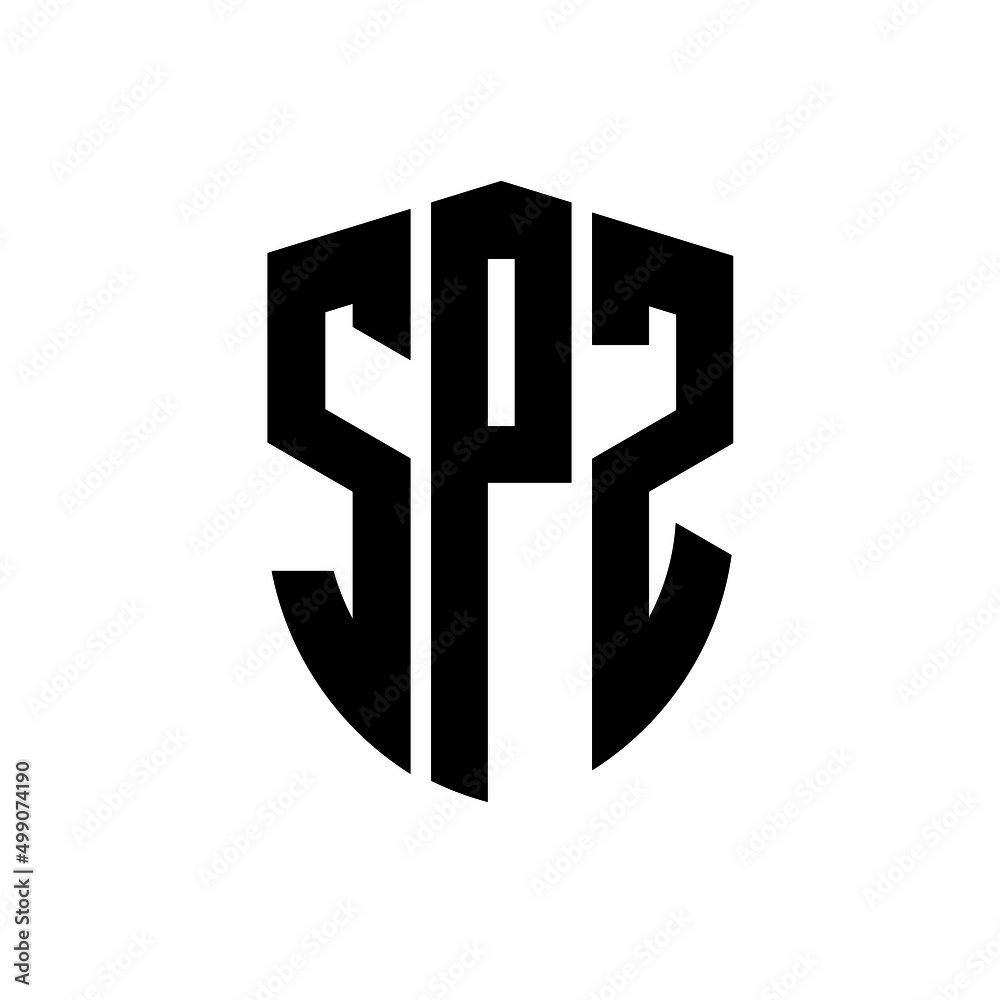 SPZ letter logo design. SPZ modern letter logo with black background ...