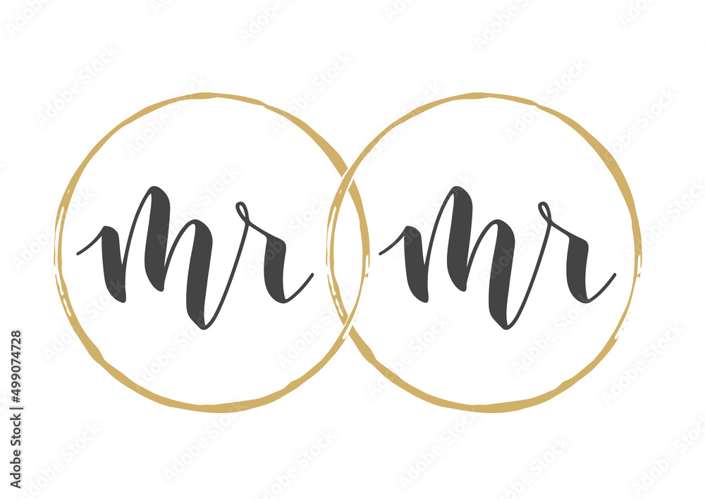 Vector Stock Illustration. Handwritten Lettering of Mr and Mr. Template ...